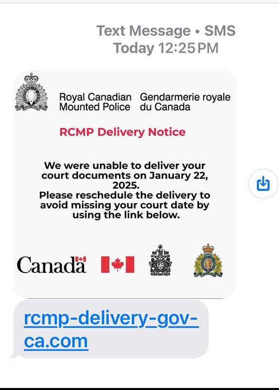 Police warn about new text message scam… – PJXM Prince George